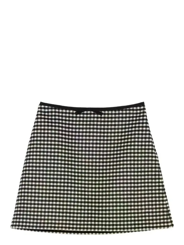 Valentino Garavani Gingham Mini Skirt - Black