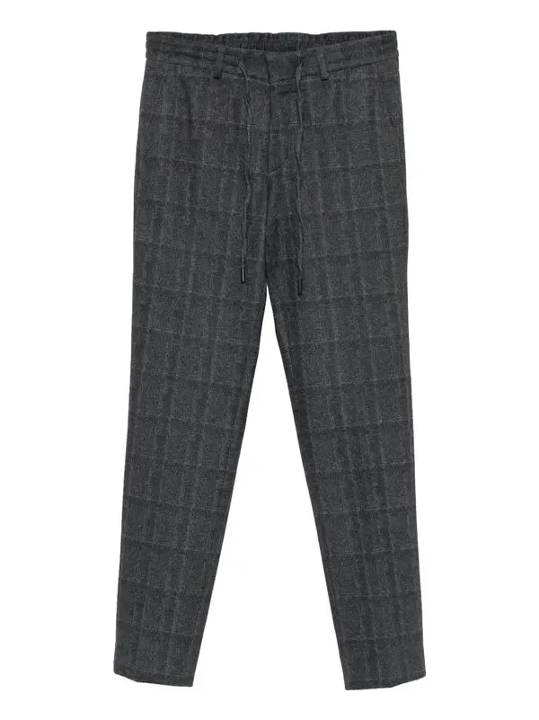 Karl Lagerfeld Checked Drawstring Trousers - Black