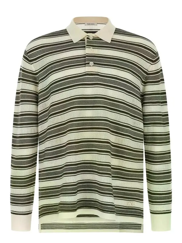 WALES BONNER Samuel Striped Polo Shirt - Neutrals