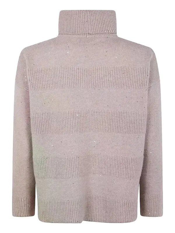 D.exterior Sequin-detailed Roll-neck Sweater - Neutrals