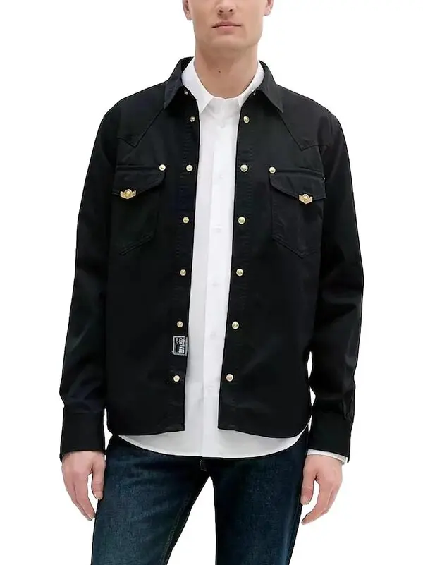 Versace Button-up Pocket Shirt Jacket - Black