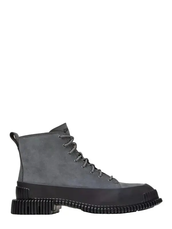 Camper Pix Lace-up Combat Boots - Grey