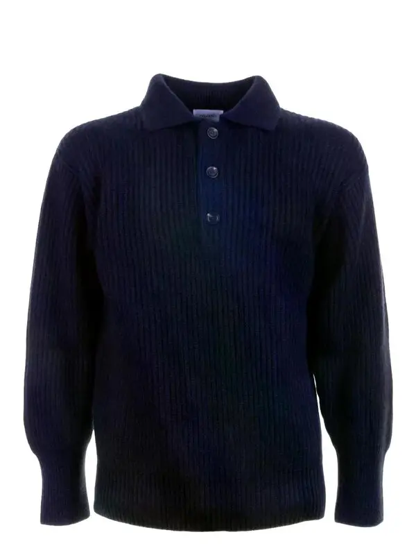 Malo Ribbed Polo Sweater - Blue