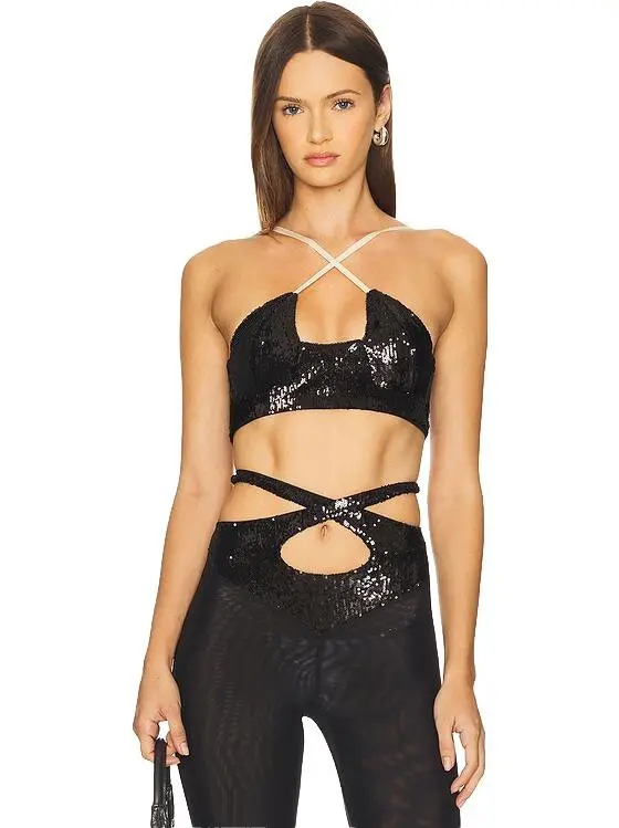SKETCH-Y Rama Crop Top - Black