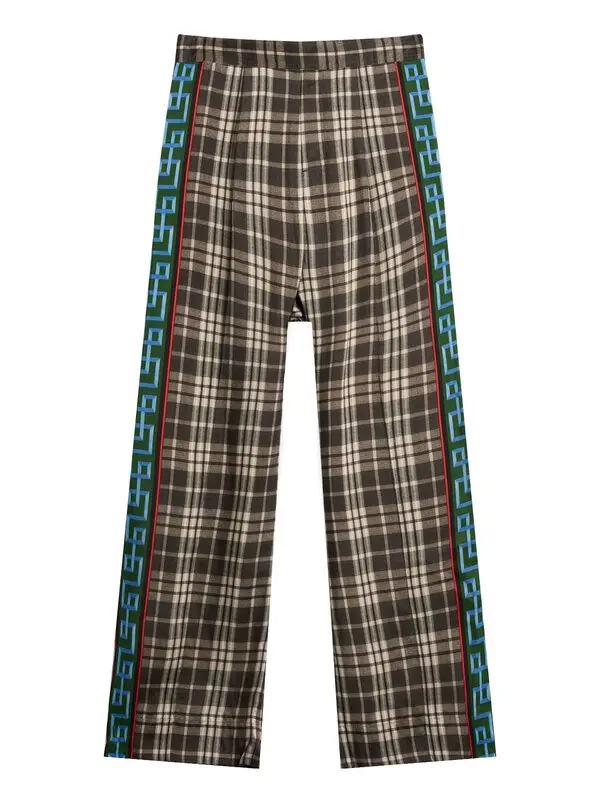 Toga Printed Wide-leg Trousers - Grey