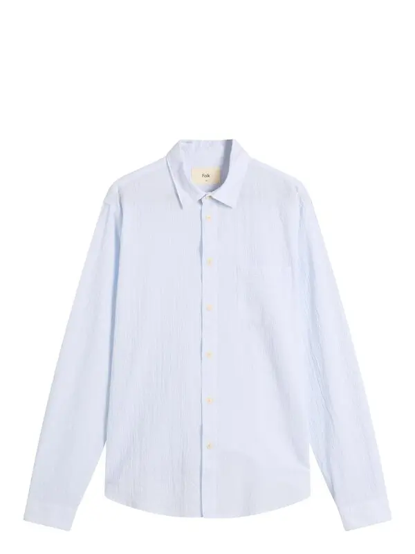 Folk Relaxed Fit Shirt - Blue Microstripe