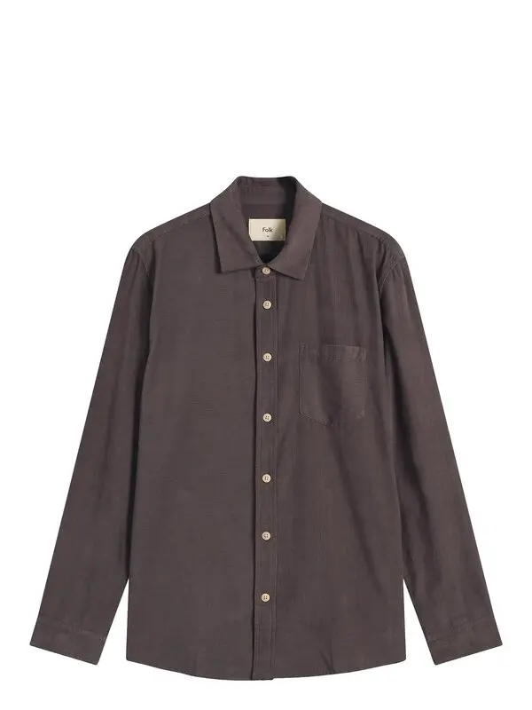 Folk Direction Babycord Shirt - Black Grape