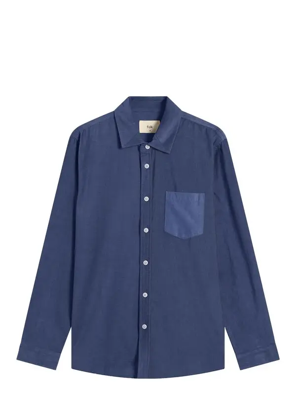 Folk Direction Babycord Shirt - Washed Ink