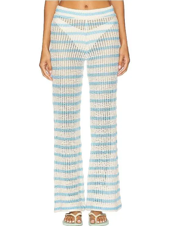 MAAJI Calliope Crochet Pant - Blue,ivory
