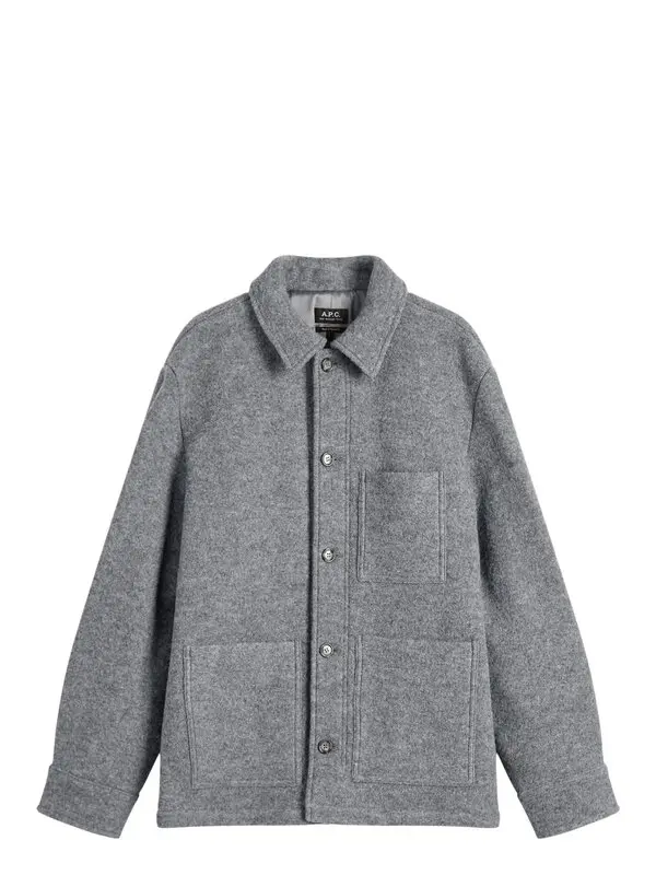 A.p.c. Emile Felted Wool Chore Jacket - Heather Grey