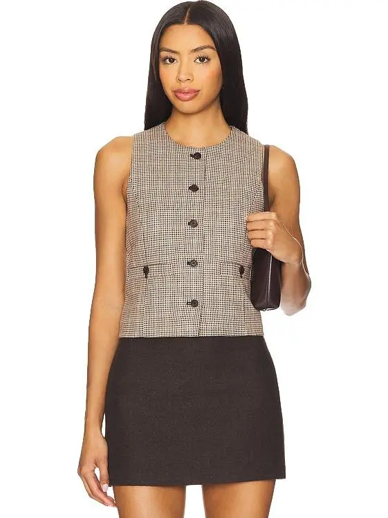 Blanknyc Checked Waistcoat - Tan