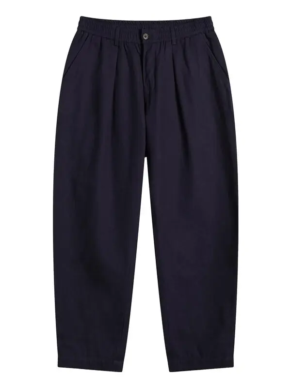 Universal Works Brushed Moleskin Pleated Track Pant - Navy