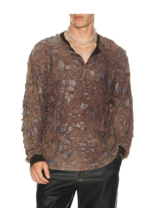 DIESEL® T-overt Long Sleeve Tee In . Also - Brown