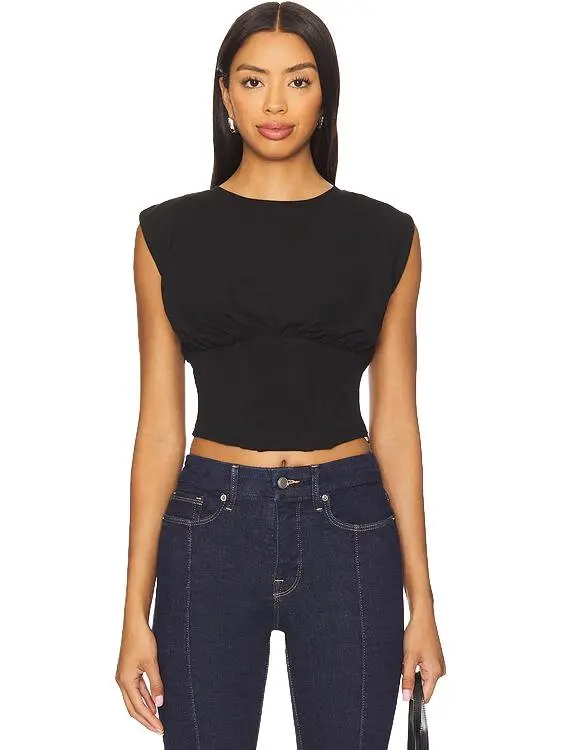 Good American Sleeveless Corset Top - Black