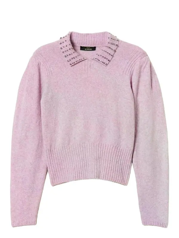 TWINSET Embellished Polo-collar Sweater - Pink