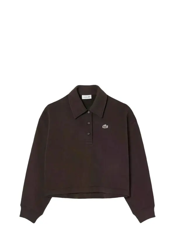 Lacoste Polo-neck Sweatshirt - Brown