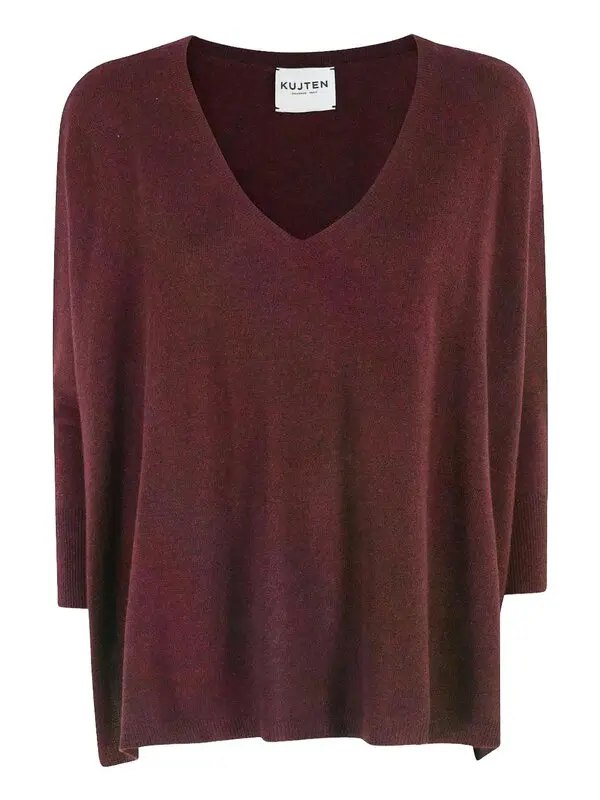 KUJTEN V-neck Cashmere Sweater - Red