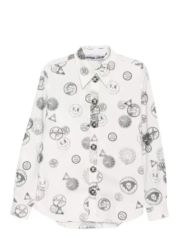 CHOPOVA LOWENA All-over Print Cotton Shirt - White