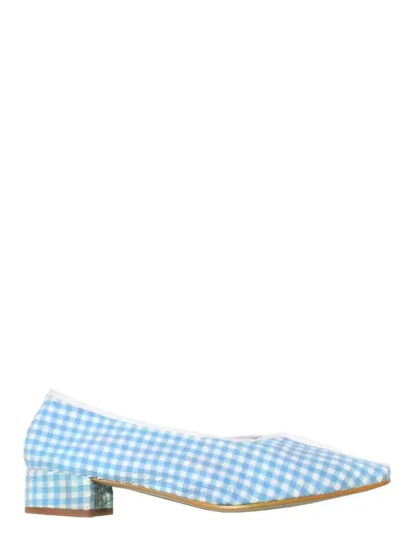 ABOUT ARIANNE 30mm Gingham Pumps - Blue