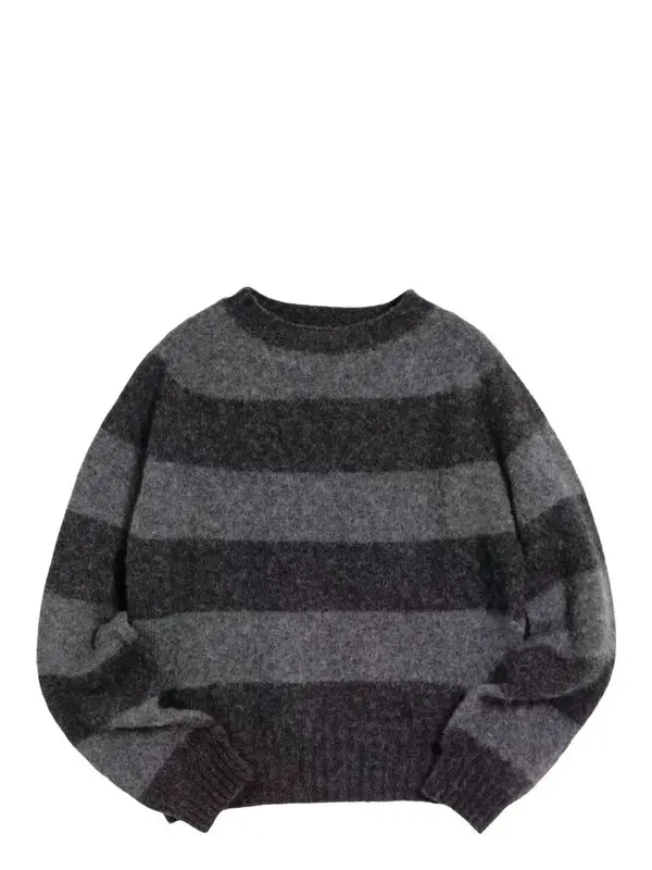 You Must Create Striped Sweater - Grey