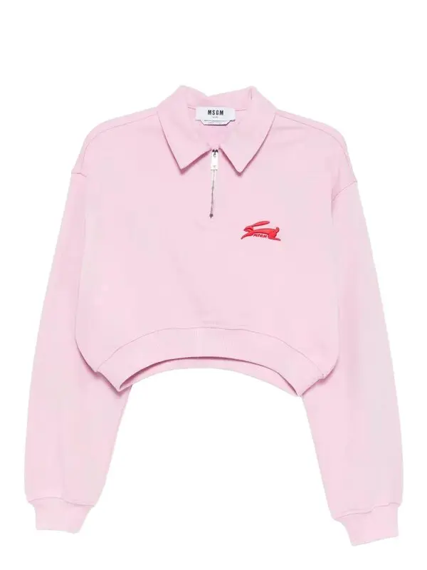 MSGM Logo-embroidered Top - Pink