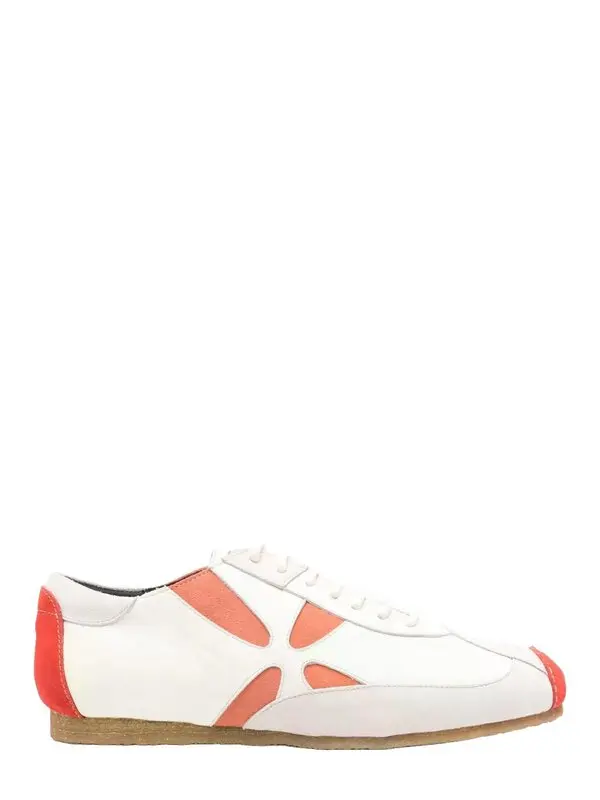 STEFAN COOKE Leather Sneakers With Flower Detail - Neutrals