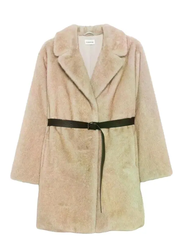 P.a.r.o.s.h Belted Faux Fur Coat - Neutrals