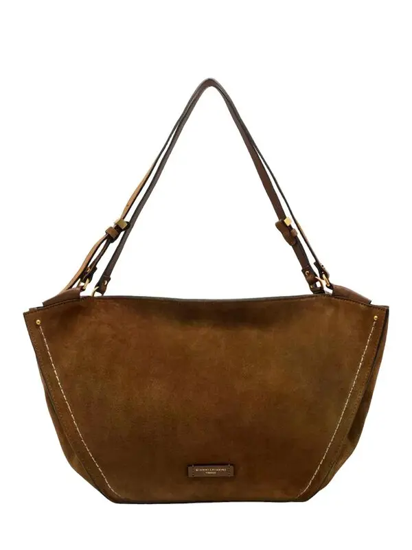 GIANNI CHIARINI Bloom Suede Tote - Brown