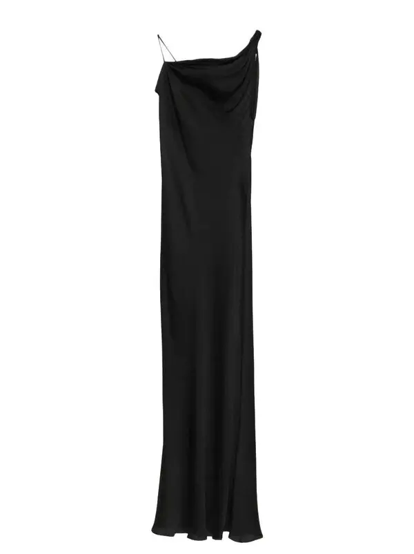 TWINSET Cowl-neck One-shoulder Midi Dress - Black