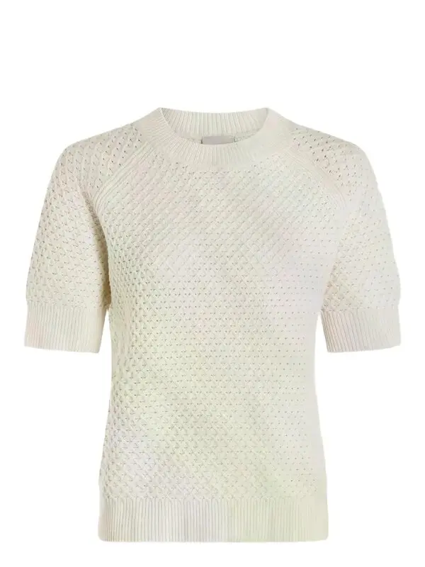 Varley Lucy Textured Short-sleeve T-shirt - Neutrals