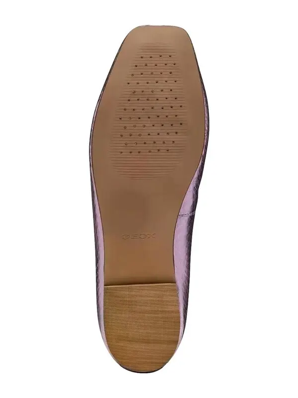 Geox Metallic Snakeskin-embossed Leather Ballet Flats - Purple