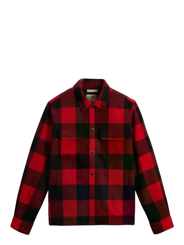 Woolrich Check-pattern Wool-blend Shirt Jacket - Red