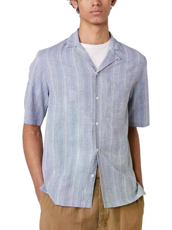 Officine Générale Luis Striped Shirt - Blue