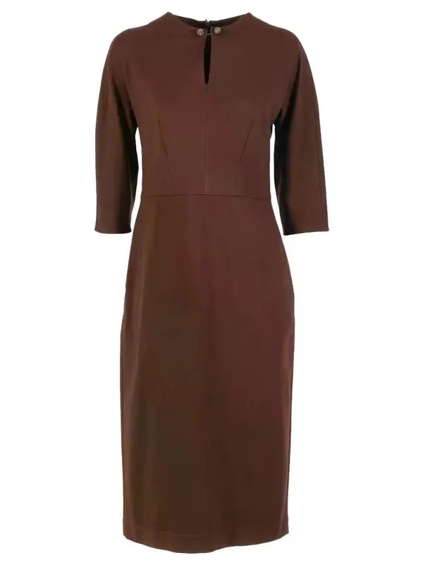 Fabiana Filippi Three-quarter Sleeve Midi Dress - Brown