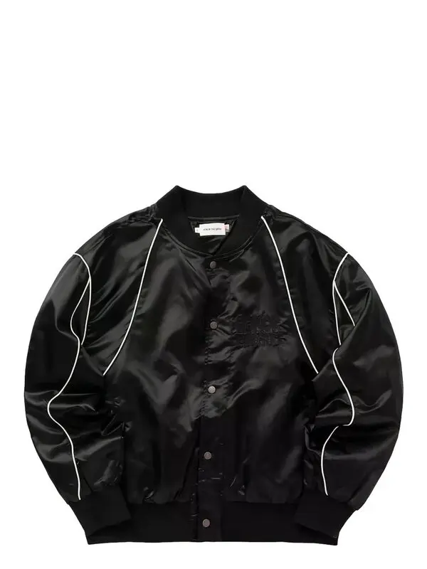 HONOR THE GIFT Satin Piped Bomber Jacket - Black