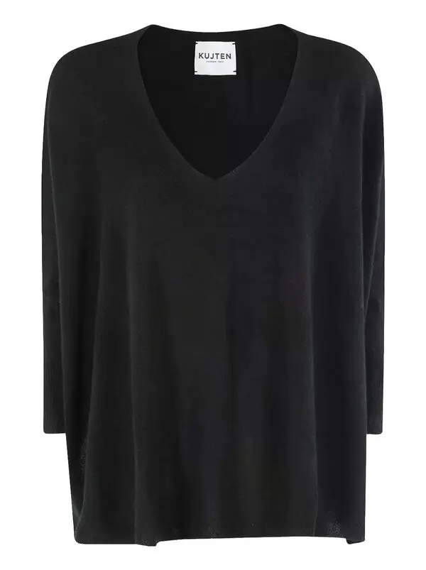 KUJTEN V-neck Cashmere Sweater - Black