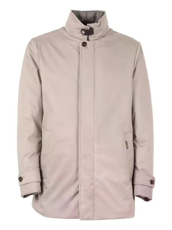 MOORER Buttoned Single-breasted Padded Jacket - Neutrals
