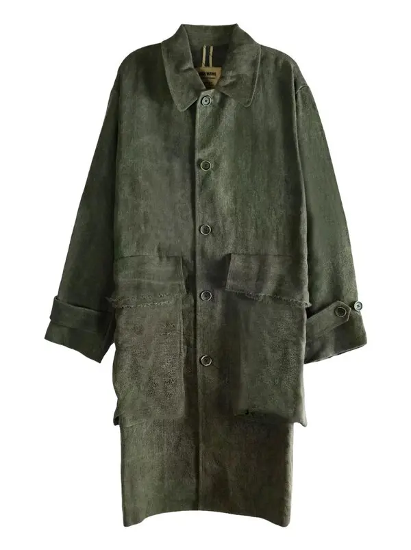 UMA WANG Patch-pocket Linen Coat - Grey