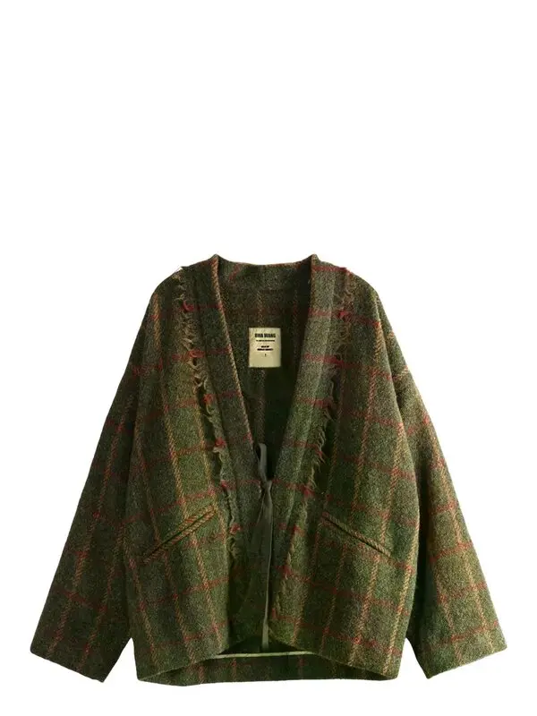 UMA WANG Check-pattern Jacket - Green