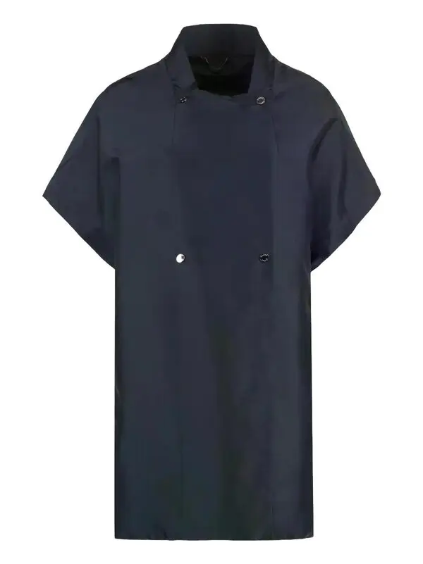 MOORER Short-sleeve Double-breasted Coat - Blue