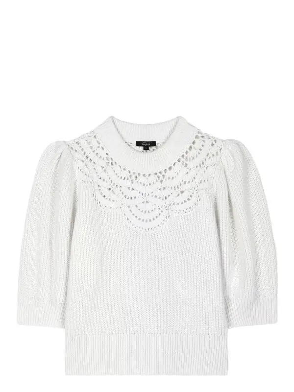 Rails Puff-sleeve Sweater - White