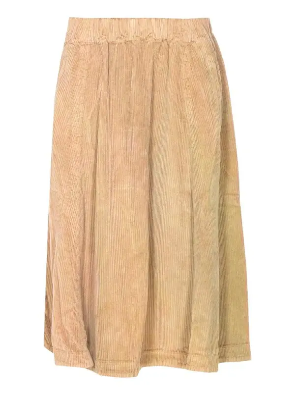 TRUE AVENUE Elastic-waist Corduroy A-line Skirt - Neutrals