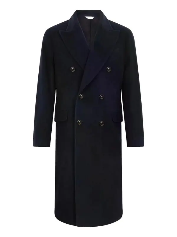 Boglioli Double-breasted Cashmere Coat - Blue