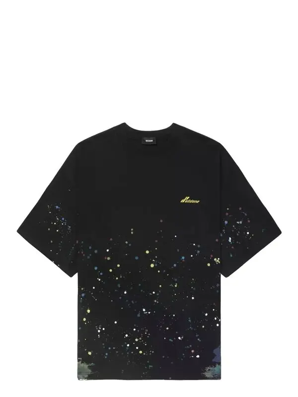 We11Done Paint-splatter Cotton T-shirt - Black