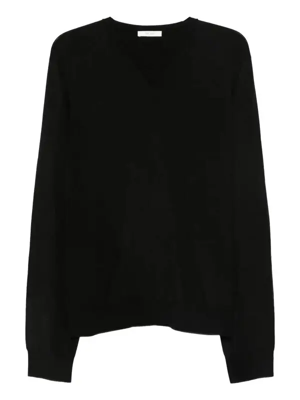 THE ROW V-neck Wool Sweater - Black