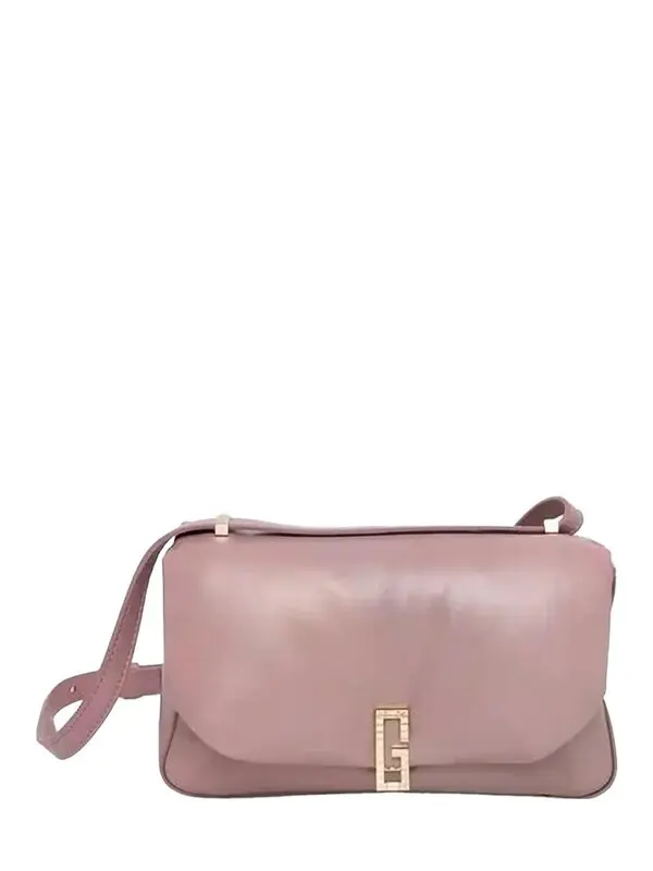 Guess Flap-top Satchel With Logo - Pink