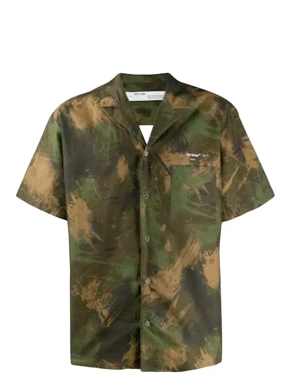 Off-White Paintbrush Camo Shirt - Green