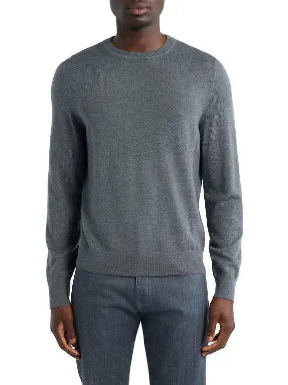 Nordstrom Italian Merino Wool Crewneck Sweater - Grey Turbulence Heather