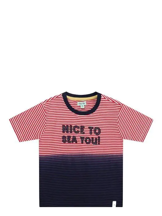 LILLY + SID Organic Cotton 'nice To Sea You' Slogan T-shirt - Multi