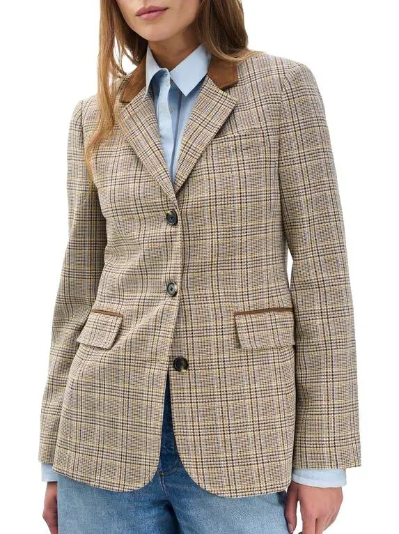 Rag & Bone Evia Plaid Wool-blend Blazer - Tan Multi